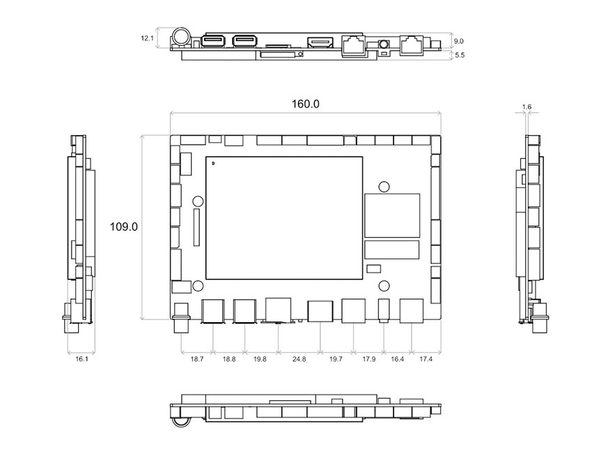Touchthink ARM Industial Motherboard JWS3399-MAIN-N Six Cores 64 Bit ...